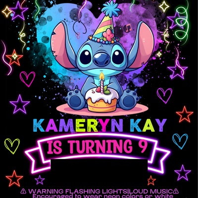 Stitch Pool Party Birthday Invitation, Summer Pool Party Birthday ...