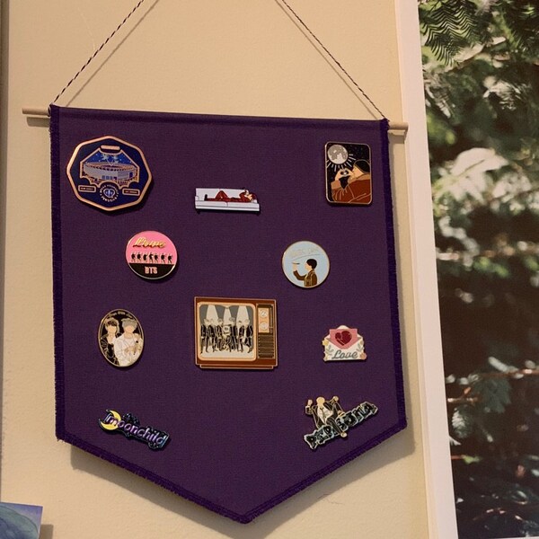 Premium Large Pin Display, Pin Badge Display, Canvas Pennant, Enamel ...