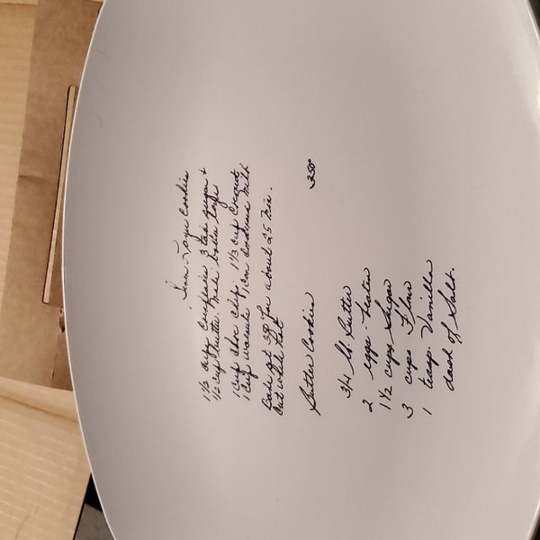 Custom Recipe Plate - Handwritten Recipe Platter - Recipe on Platter ...
