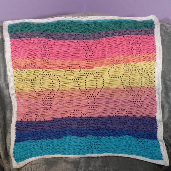 Aria Blanket | Filet Crochet Blanket Pattern | Baby Blanket Crochet ...