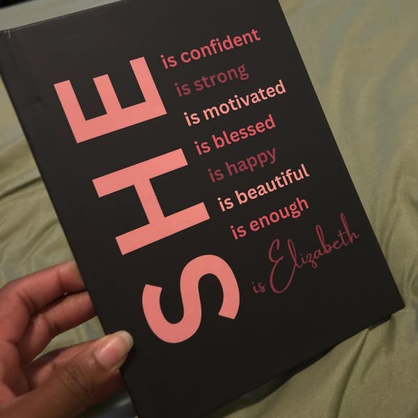She is Me Journal, Custom Journal With Name, Personalized Notebook ...
