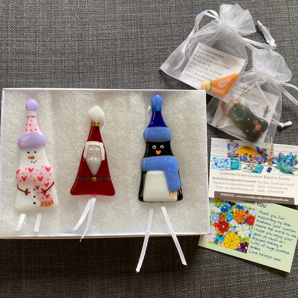 Fused Glass, Santa Decoration, Fused Glass Decoration, Father Christmas ...