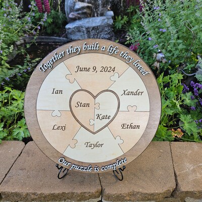 Unity Ceremony Puzzle, Rustic Style Puzzle, Removable Puzzle Pieces ...