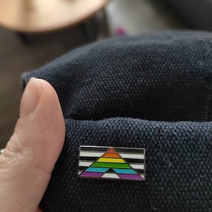 Non-binary Ribbon Pin Subtle Pride Flag Enamel LGBT LGBTQ Queer Agender ...