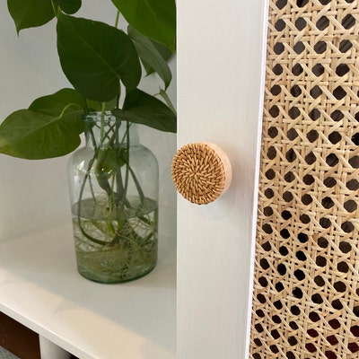 Boho Rattan Drawer Furniture Hardware Cabinet Knobs, Dresser Pulls, Cabinet Door Handles, Wicker ...