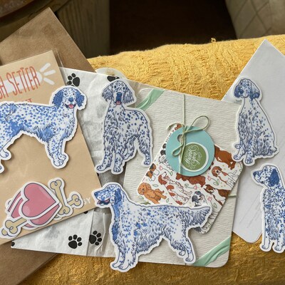English Setter Stickers Blue Belton - Etsy