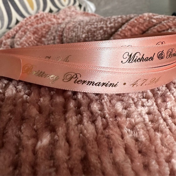 Wedding 10mm Personalised Printed Ribbon - Wedding Gift Wrap - Wedding ...
