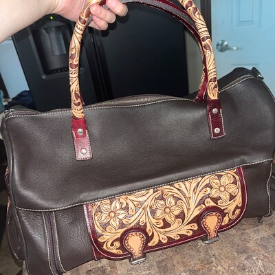 Tooled Leather Personalized Customized Shoulder Purse Bag Backpack ...