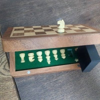 Magnetic Foldable Chess Set With Customised Brass Metal Plate Solid ...