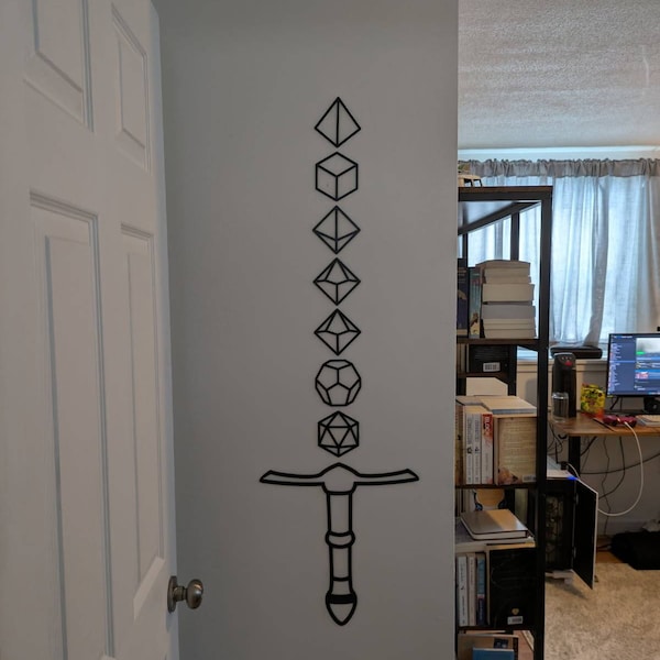 Dice Sword Decor, Dice Wall Decor, Table Top Wall Art, Dnd Sword, Game ...