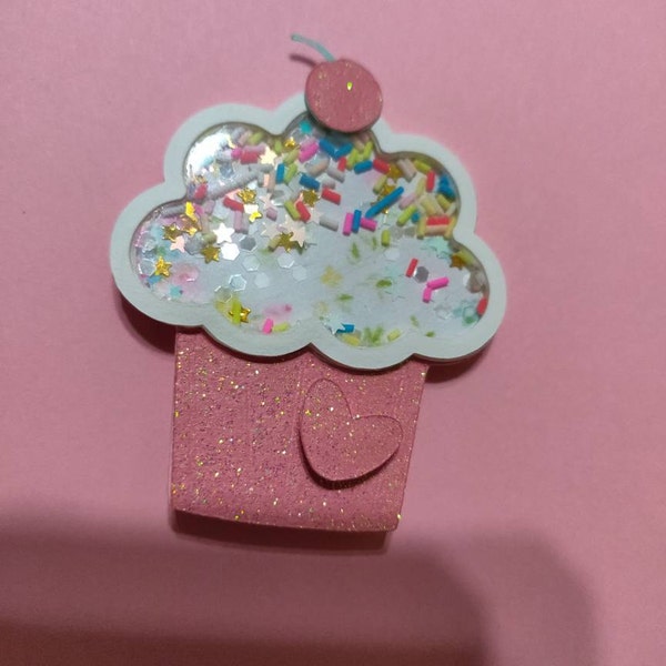 Birthday Cupcake Shaker Card SVG: Papercut Template for Cricut ...