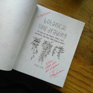 Botanical Line Drawing Paperback Book new Version Signed 200 Step-by ...