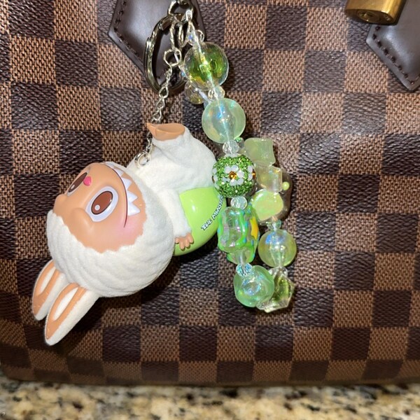Dimoo and Skullpanda Figurine Beaded and Bow Keychain or Bag/purse ...