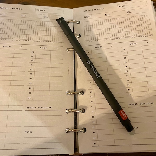 Weight Loss Tracker Template Printable Personal Inserts, Pounds Lost Chart, Diet Fitness ...