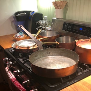 Antique French Daubiere Roasting Copper Cookware Lid Pan Pot - Etsy