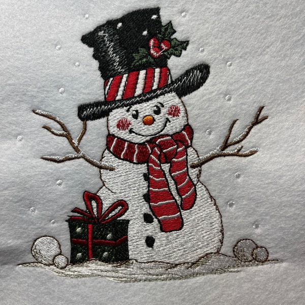 Snowman Embroidery Design, Christmas Embroidery File, 4 Sizes, Instant ...