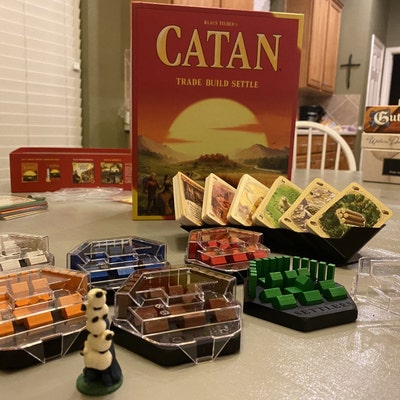 Settlers Piece Holder/organizer set of 2, 4, or 6 Black Optional Cover ...