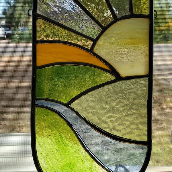 Valley Landscape Stained Glass Pattern, Beginner Stained Glass Patterns ...