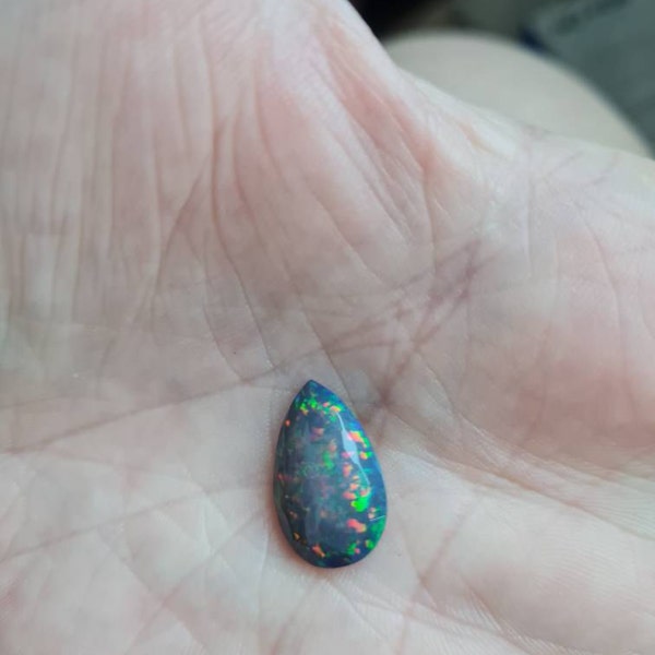 Natural Ethiopian Black Opal, Gorgeous Real Faceted Black Opal Gemstone ...