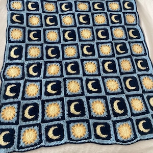 Sun and Moon Granny Square Crochet PDF PATTERN - Etsy
