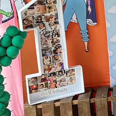 80 Number Collage Frame 80 Collage Frame Canva Editable 80th Birthday ...