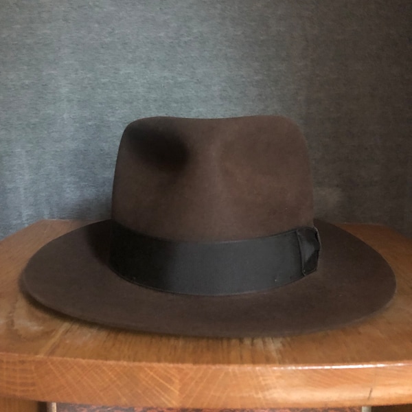 Cowboy Western Panama Vintage Fedora Hat Custom Leather Sweatband Cut ...