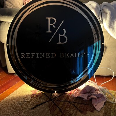 Custom Acrylic Sign Led Round Acrylic Sign for Therapy Logo Skincare ...