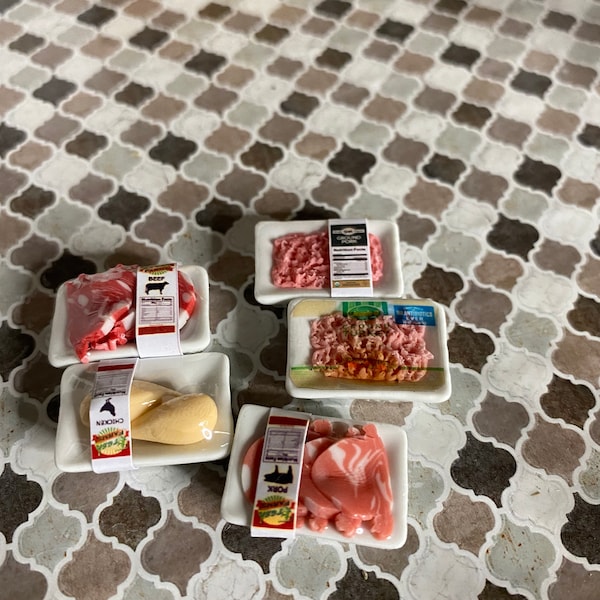 5 Pack Miniature Meat Dollhouse Food - Etsy