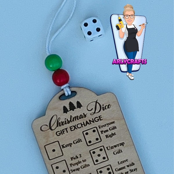 DIGITAL Christmas Dice Gift Exchange Game SVG File Tested in Glowforge ...