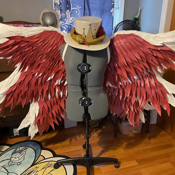 Husk Wings, Black, Red Angel Wings Costume, Hazbin Hotel, Cosplay - Etsy