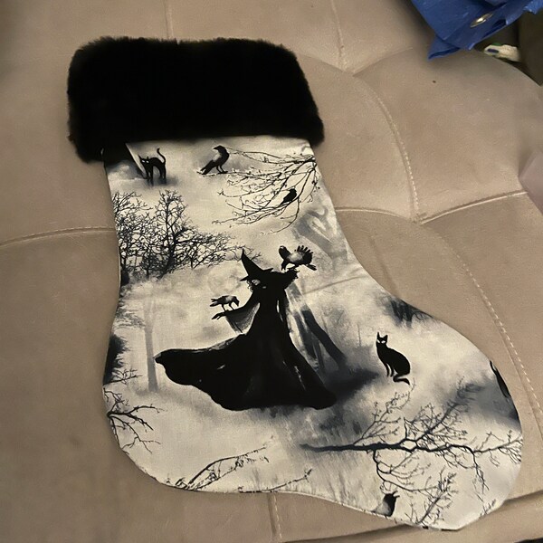 Witch Christmas Stocking, Wicca, Moon Goddess, Witchcraft Occult ...