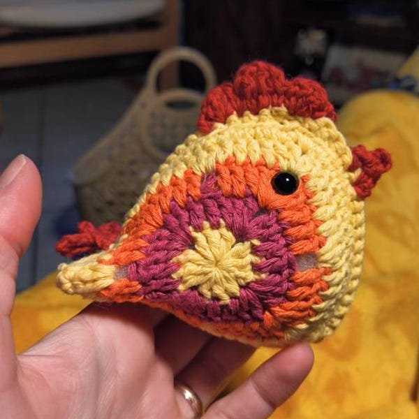 Crochet Pattern: Granny Square Chicken - Rustic Hen Crochet Decor ...