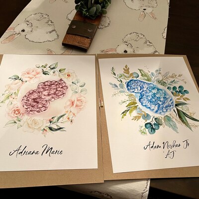 Custom Embryo Art Print Floral Watercolor Roses Nursery Decor IVF Baby ...