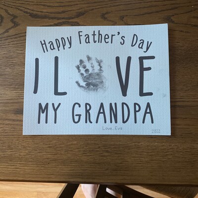 Grandpa Father's Day Handprint Kid Craft, Baby Handprint Art, First ...