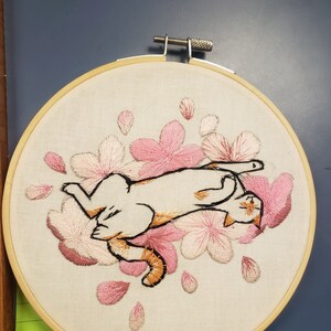 Embroidery PDF Pattern Paper Crane Embroidery Cherry Blossom | Etsy