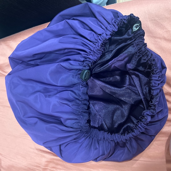 Reversible Satin-lined Curly Bonnet: Water-resistant Shower Essential ...