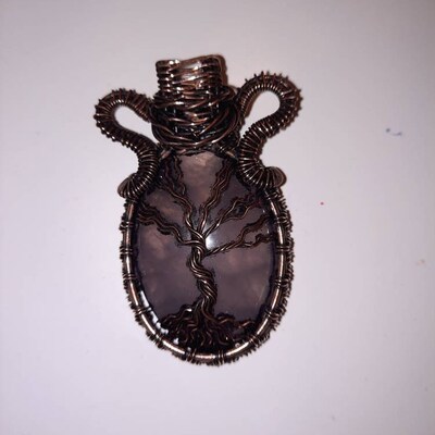 Tourmaline /onex Pendant Copper Pendant. Wire Wrapped Pendant. Handmade ...