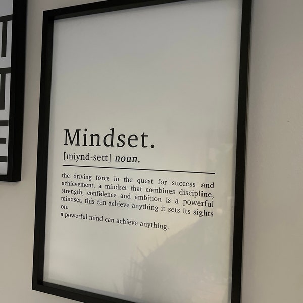 Mindset Definition Inspirational Office Wall Art Decor Print ...