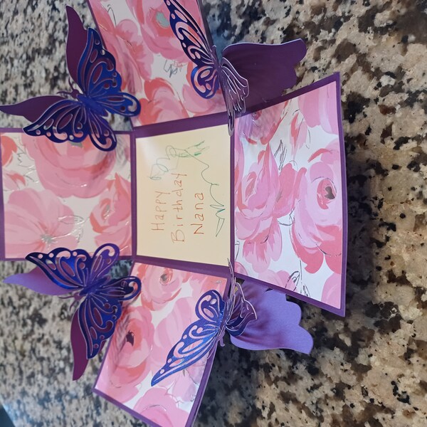 SVG Butterfly Explosion Box 110/cut File/exploding Card Template/svg ...