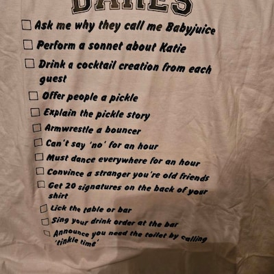 Stag Do Dares T-shirt. Personalised, Humour, Add Your Own Dares, Funny ...
