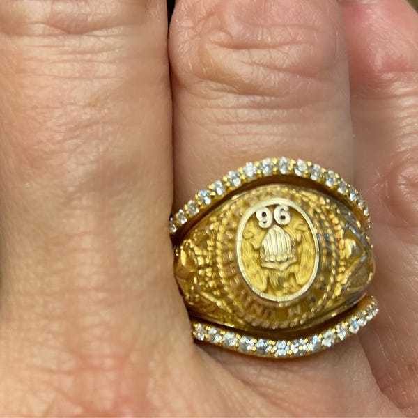 Enhancer Ring, Aggie Ring, 14K Solid Yellow Gold Ring, Enhancer Wrap ...