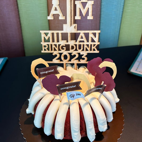 Personalized College Cake Topper, Graduation Gift, Texas A&M, Custom ...