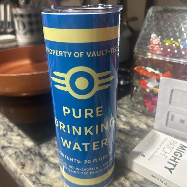 Fallout Vault-tec Pure Drinking Water - 20 Oz. Tumbler W/metal Straw ...