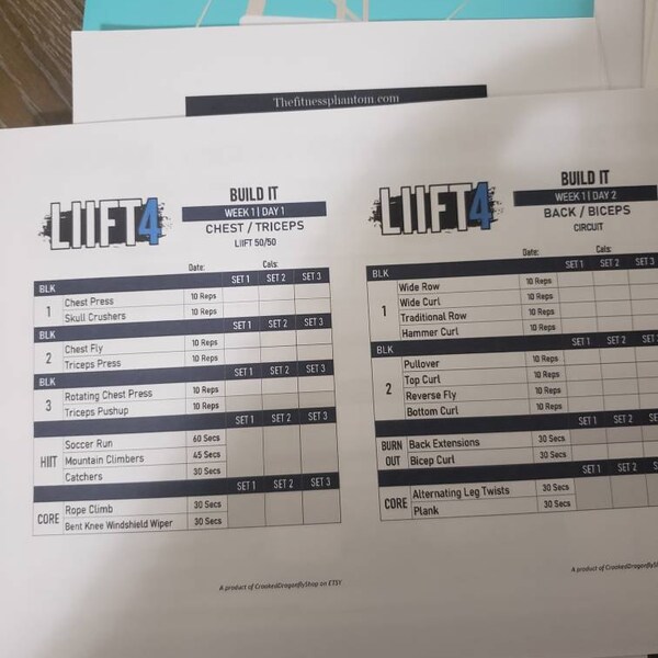 21 Day Fix Real Time Dumbbell Tracker Sheets | Beachbody Workouts ...