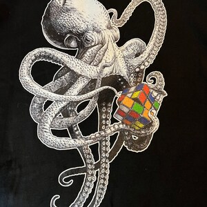 Octopus Solving Rubik's Cube Print of Original Ink - Etsy
