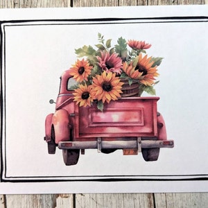 Vintage Farm Truck With Watercolor Sunflowers Clipart Bundle 20 Pngs ...