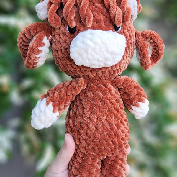 Cody Cow Crochet Plushie Pattern: Low Sew Stuffed Animal (PDF Pattern ...