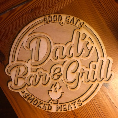 CUT READY, Dad Bar & Grill Bbq Sign, Mancave,svg,dxf,vector File,plasma ...