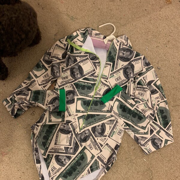 100 Dollarscheine Geld Grün Print Stoff Vier-Wege-Stretch Spandex Geld ...