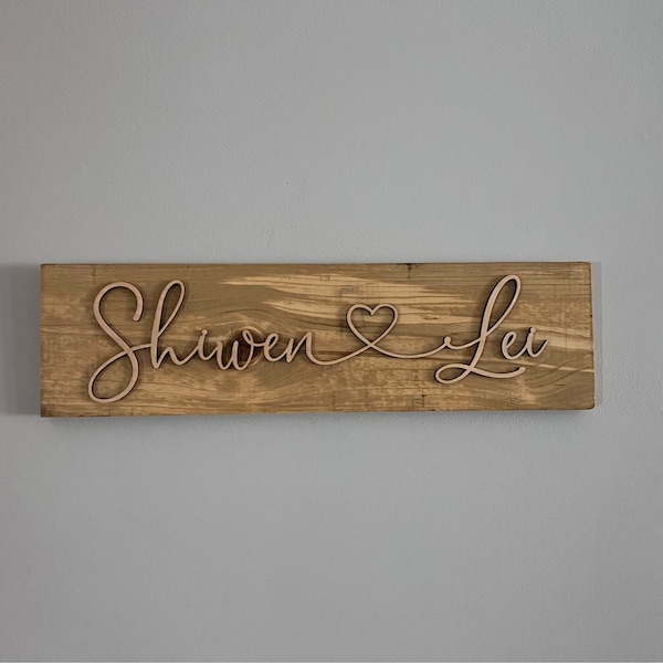 Connecting Heart Name Sign, Gift for Couple, Housewarming Gift ...